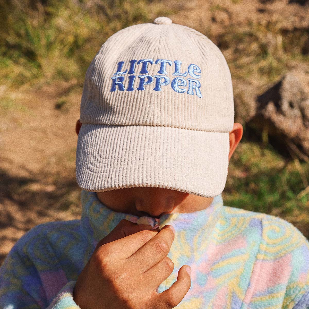 Kids Little Ripper Cord Cap – Nautical Blue Cord Hat by Skwosh