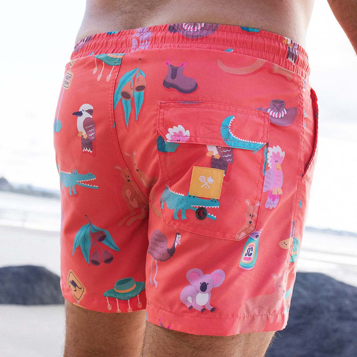 Outback Jack Mens Swim Shorts in Rust | Rugged Aussie Swimwear