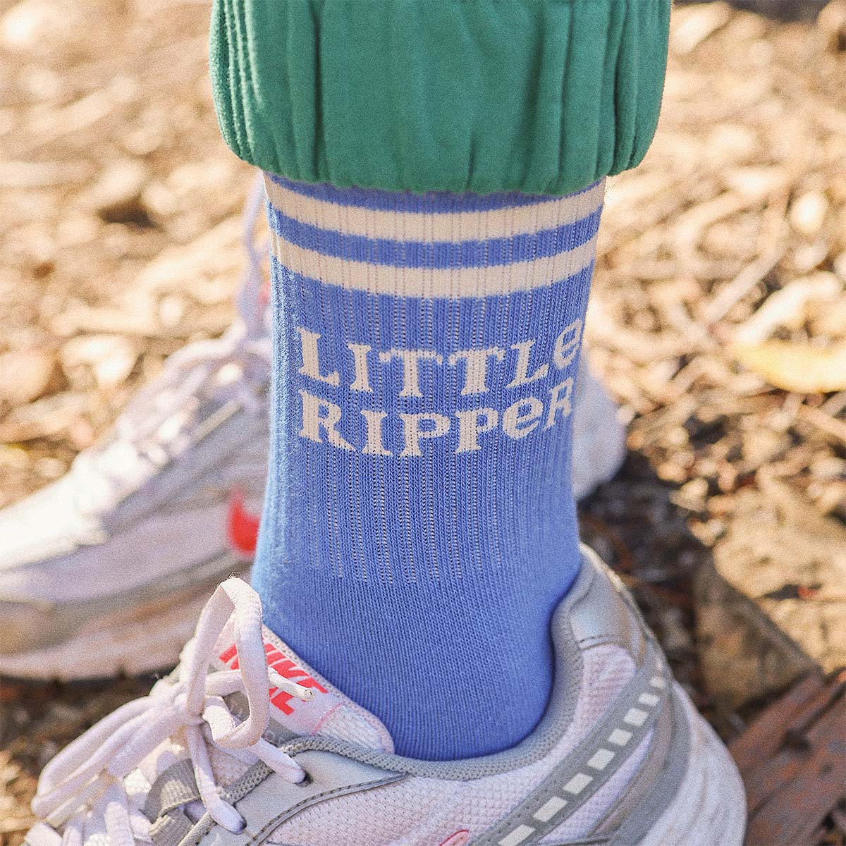 Kids Little Ripper Socks – Blue Crew Socks by Skwosh