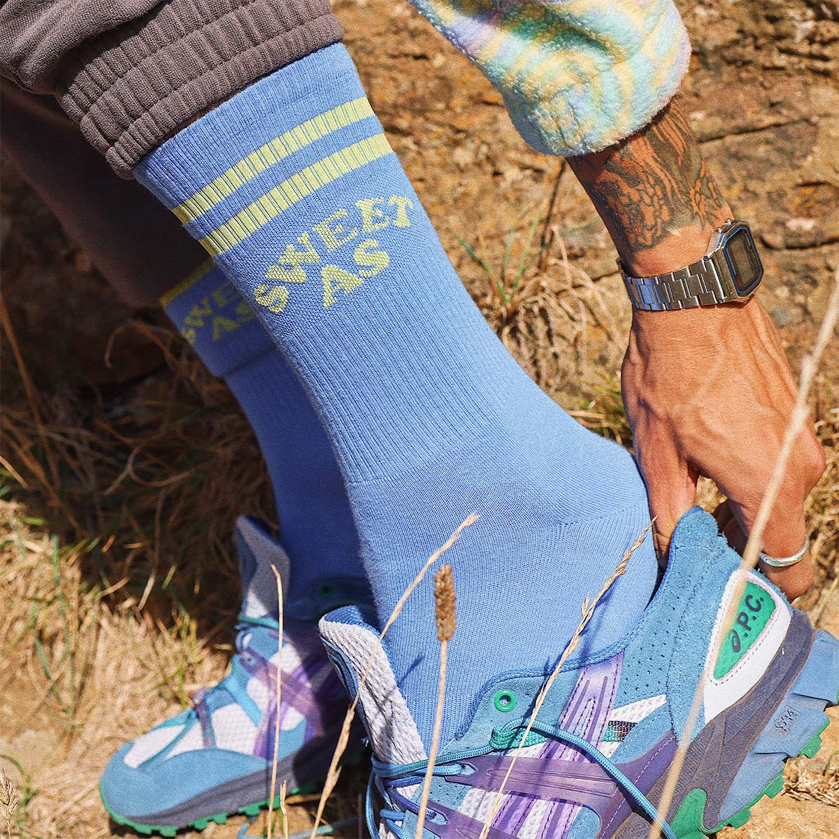 Sweet As Socks in Blue by Skwosh | Unisex Crew Style with Aussie Slang