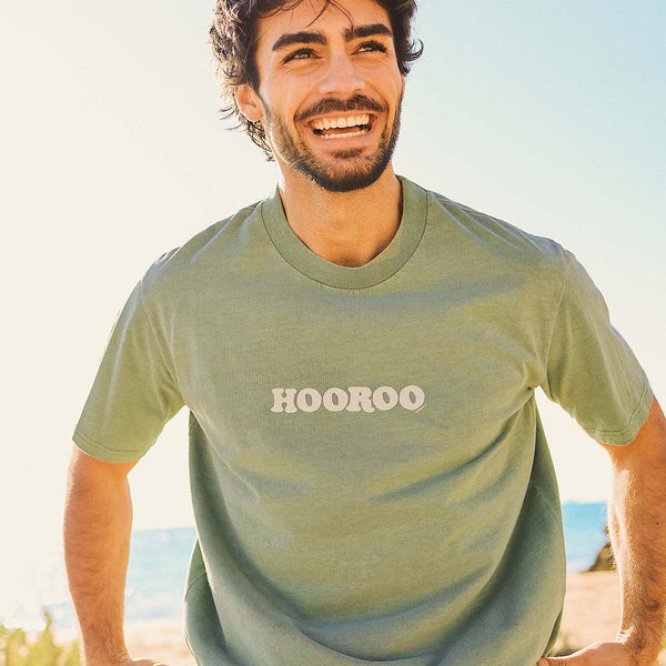 Hooroo Slang Tee Khaki Cotton Puff Print Graphic Summer T-Shirt